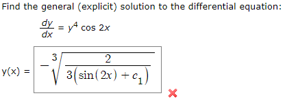Solved Find the general (explicit) solution to the | Chegg.com