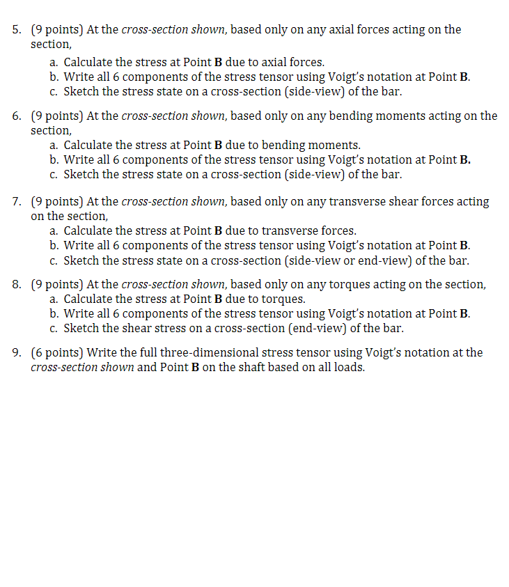 Combined Stress Problems (42 Points) For problems 5-9 | Chegg.com