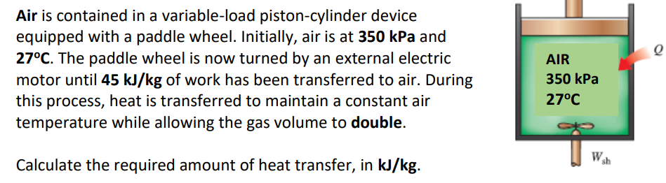 Solved Air is contained in a variable-load piston-cylinder | Chegg.com