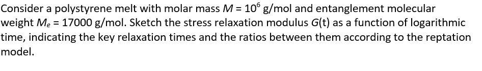 Solved Consider a polystyrene melt with molar mass M = 100 | Chegg.com