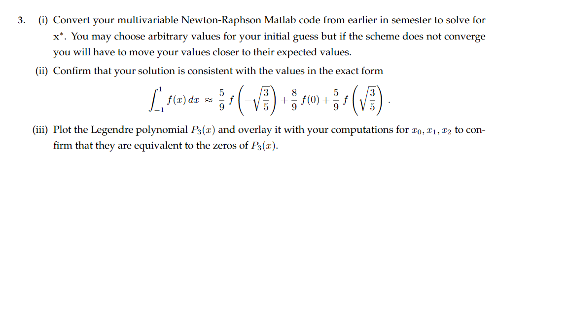 3. (i) Convert your multivariable Newton-Raphson | Chegg.com