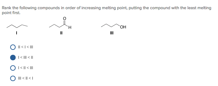 Solved Rank the following compounds in order of increasing | Chegg.com