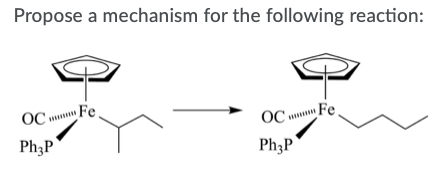 Solved Propose a mechanism for the following reaction: Fe | Chegg.com