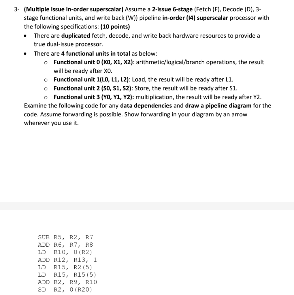 Solved Please show the pipeline diagram and solve the | Chegg.com