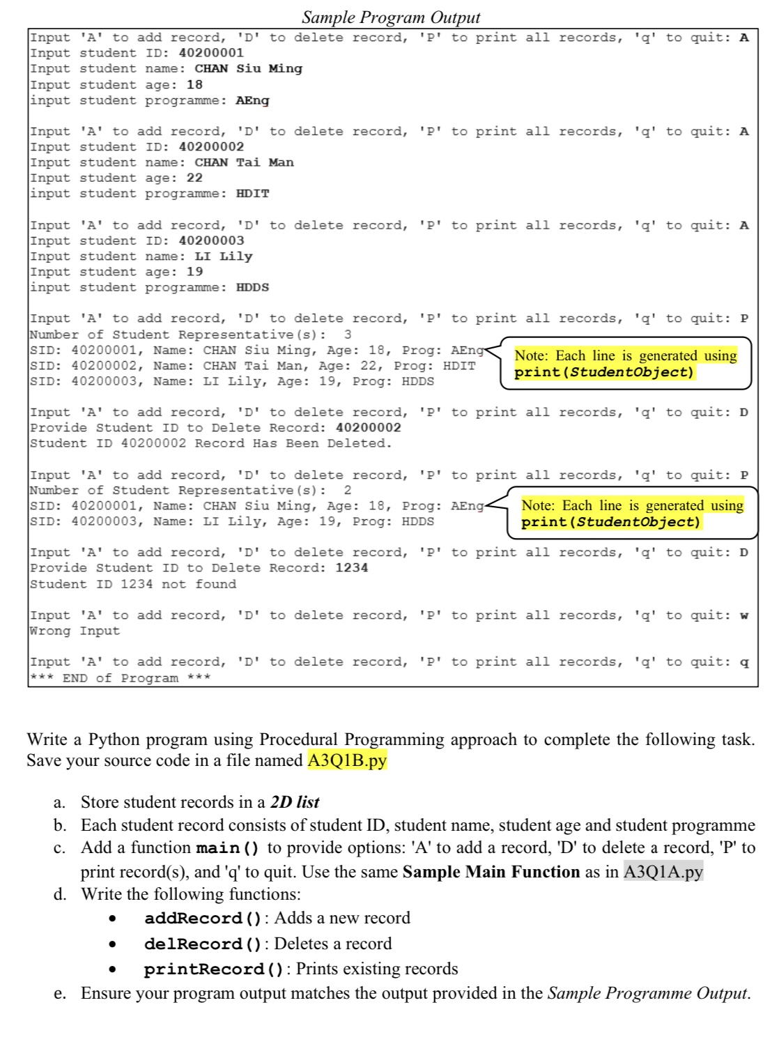 Solved 1. [15 marks] For Question 1, read the specifications | Chegg.com