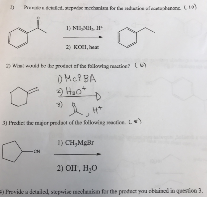 Solved I) Provide a detailed, stepwise mechanism for the | Chegg.com