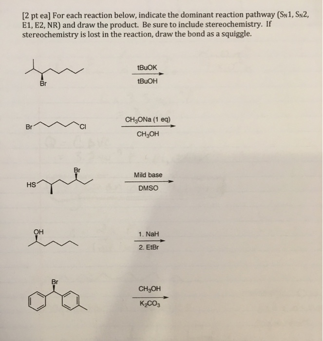 Solved For each reaction below, indicate the dominant | Chegg.com