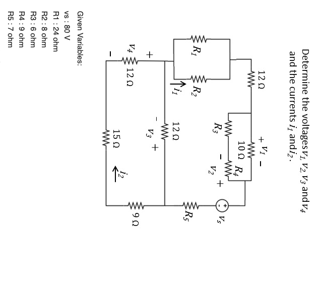 Solved Determine the voltages v1,v2,v3 and v4 and the | Chegg.com