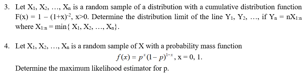 Solved Numb 3 and 4. Let X1, X2, …, Xn is a random sample of | Chegg.com Solved Numb 3 and 4. Let X1, X2, …, Xn is a random sample of | Chegg.com