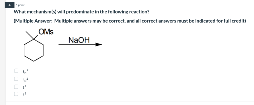 Solved What mechanism(s) will predominate in the following | Chegg.com