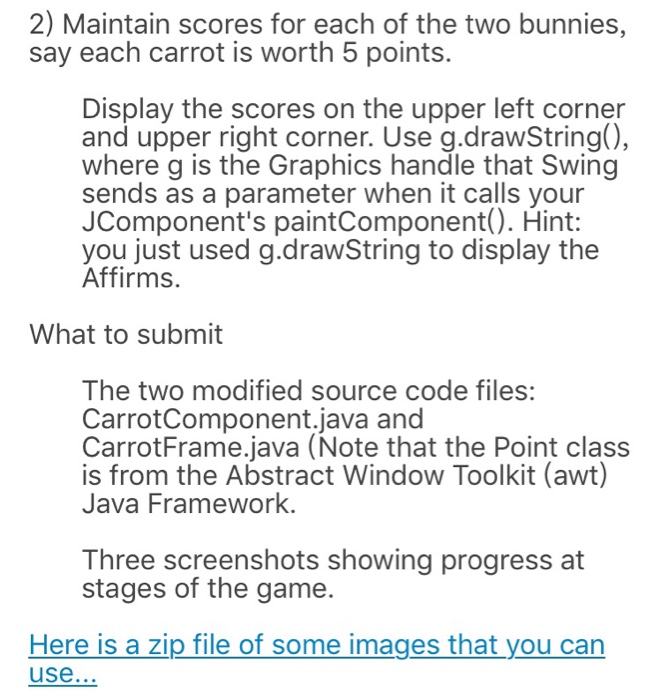 CarrotComponent import java.util.*; import | Chegg.com