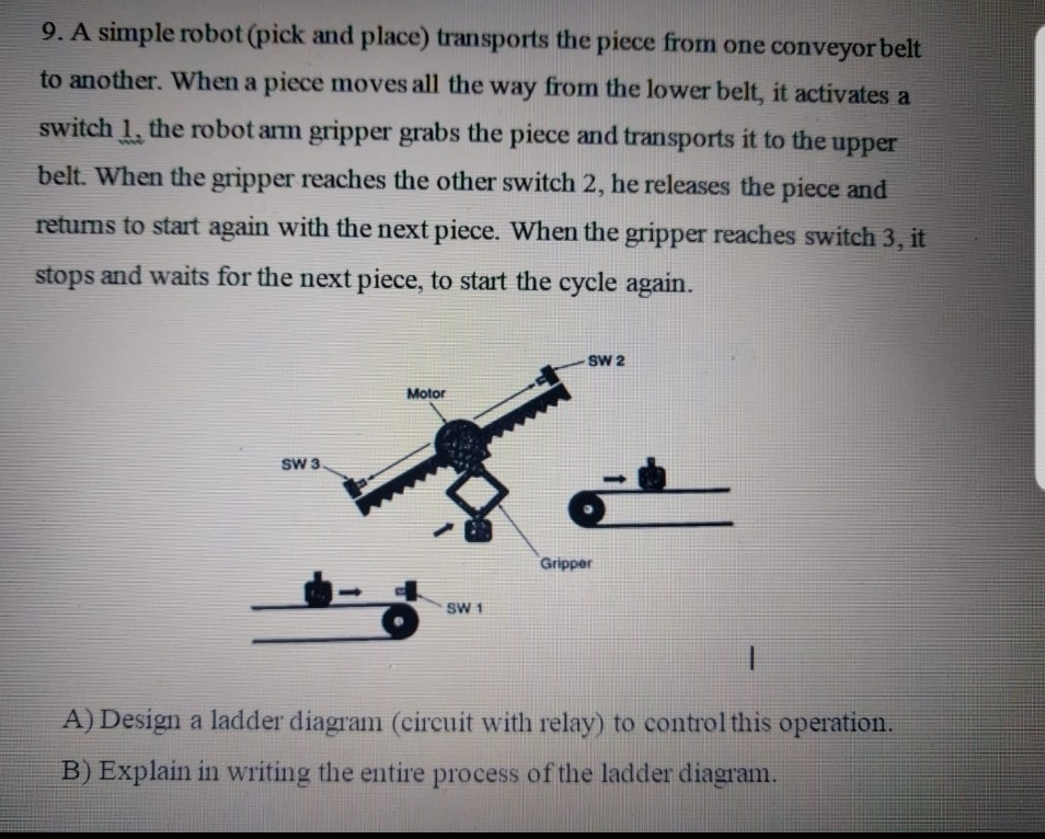 Solved 9. A simple robot(pick and place) transports the | Chegg.com