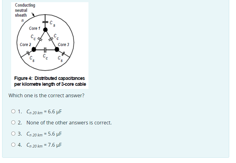 Solved The distributed capacitances in a 3-core belted cable | Chegg.com