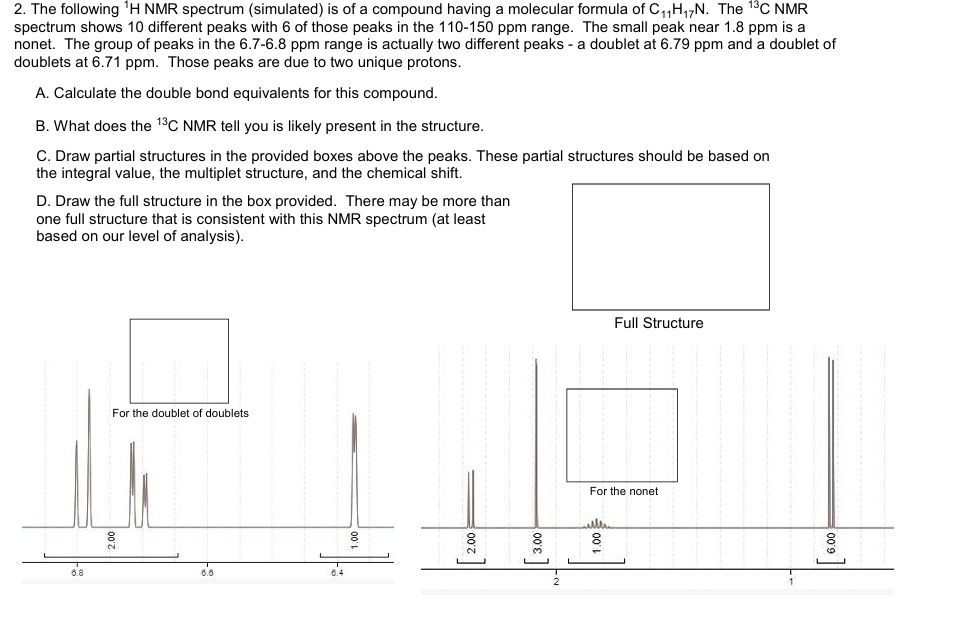 Solved 2. ﻿The following \( { }^{1} \mathrm{H} \) ﻿NMR | Chegg.com