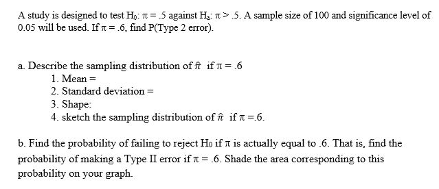 A study is designed to test H,: n = 5 against H, | Chegg.com