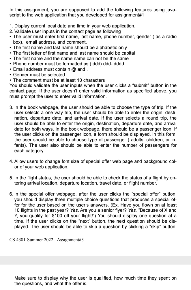 Solved In this assignment, you are supposed to develop a web | Chegg.com