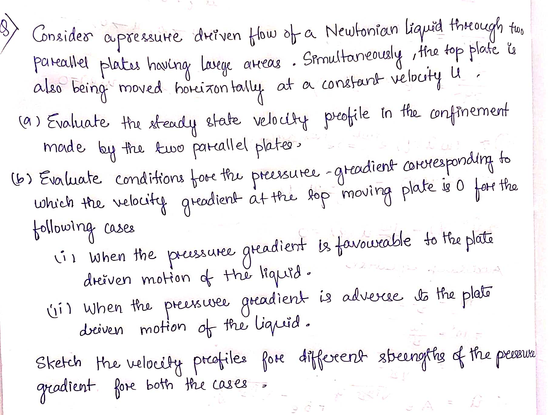 Solved Consider apressure driven flow of a Newtonian liquid | Chegg.com