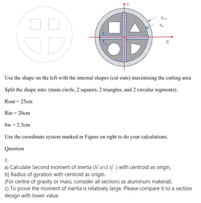 Solved Use the shape on the left with the internal shapes | Chegg.com