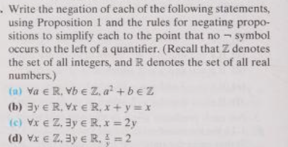 Solved Write the negation of each of the following | Chegg.com