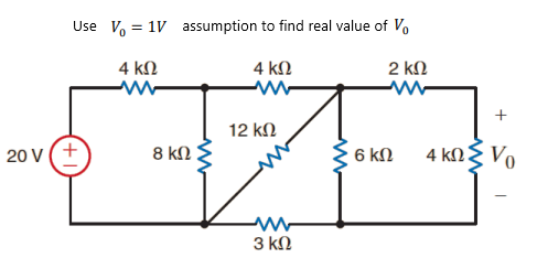 Solved Use ,V0=1V ﻿assumption to ﻿find real value of V0 | Chegg.com