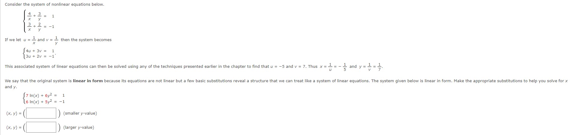Solved Consider the system of nonlinear equations below. | Chegg.com