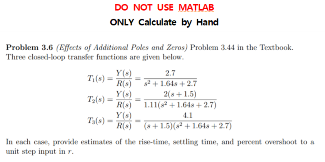 Solved DO NOT USE MATLAB ONLY Calculate by Hand R(S) (S) | Chegg.com