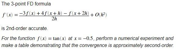 The 3-point FD formula | Chegg.com