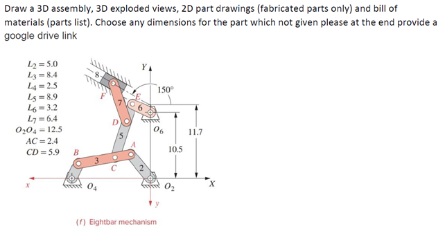 Draw a 3D assembly, 3D exploded views, 2D part | Chegg.com