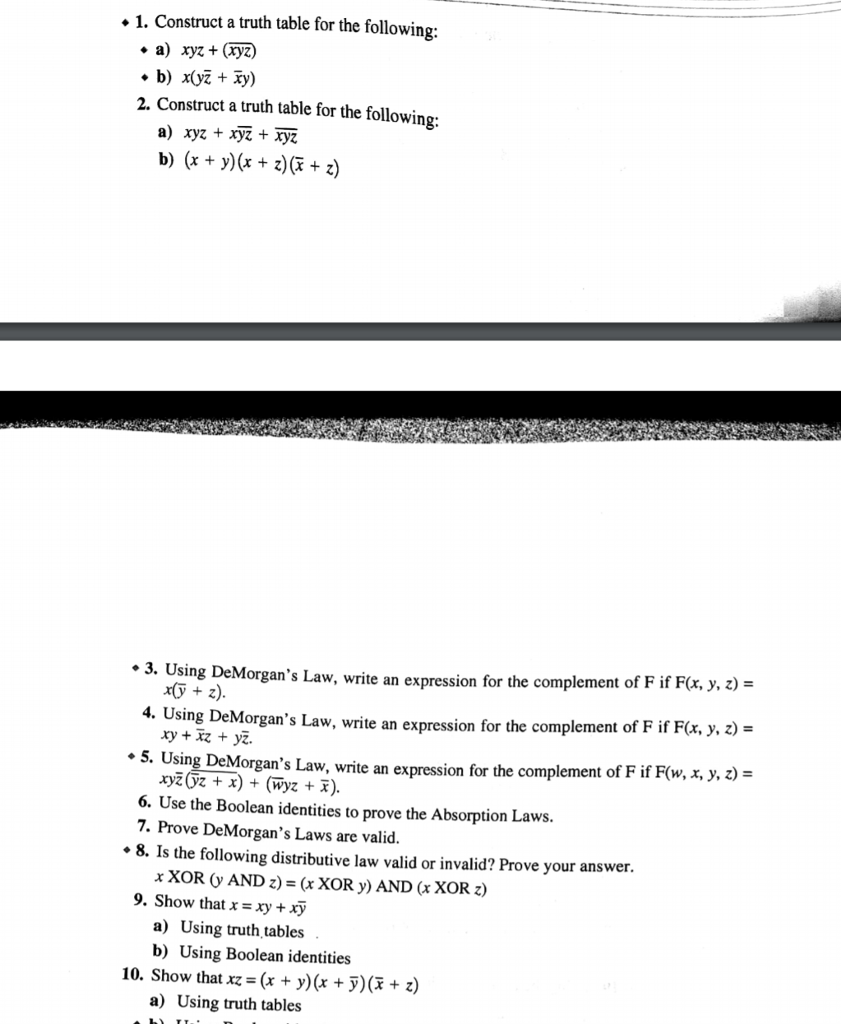 Solved . 1. Construct a truth table for the following » a) | Chegg.com