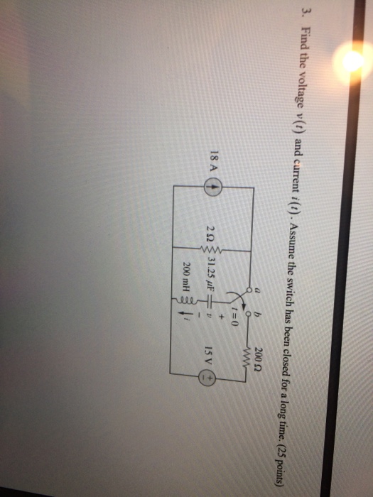 Solved 3. Find the voltage v() and current i(). Assume the | Chegg.com