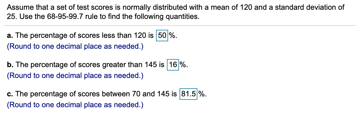 Solved Assume That A Set Of Test Scores Is Normally