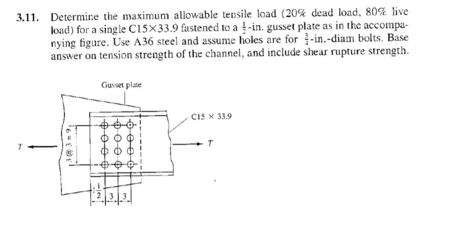 Solved 3.11. Determine the maximum allowable tensile load | Chegg.com