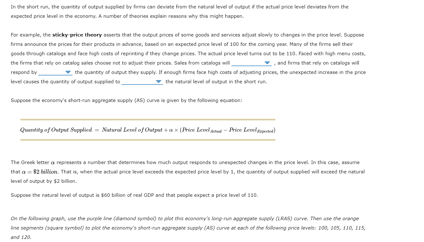 Solved In the short run, the quantity of output supplied by | Chegg.com