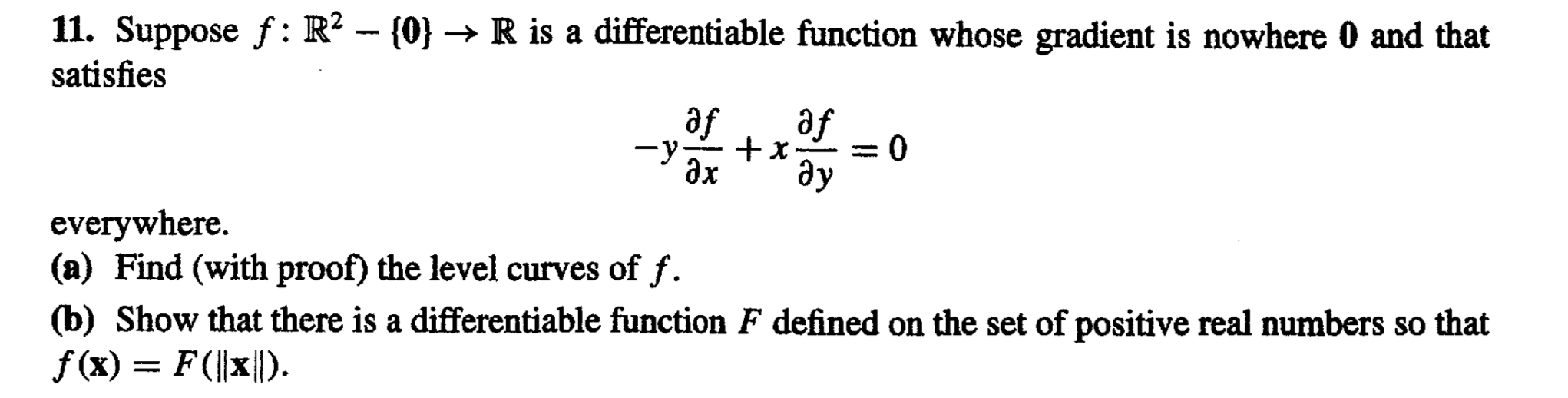 Solved 11. Suppose f: R– {0} → R is a differentiable | Chegg.com