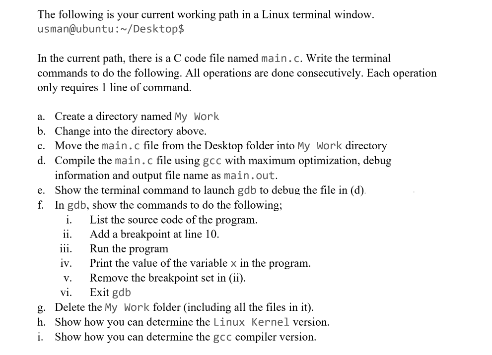 The following is your current working path in a Linux | Chegg.com