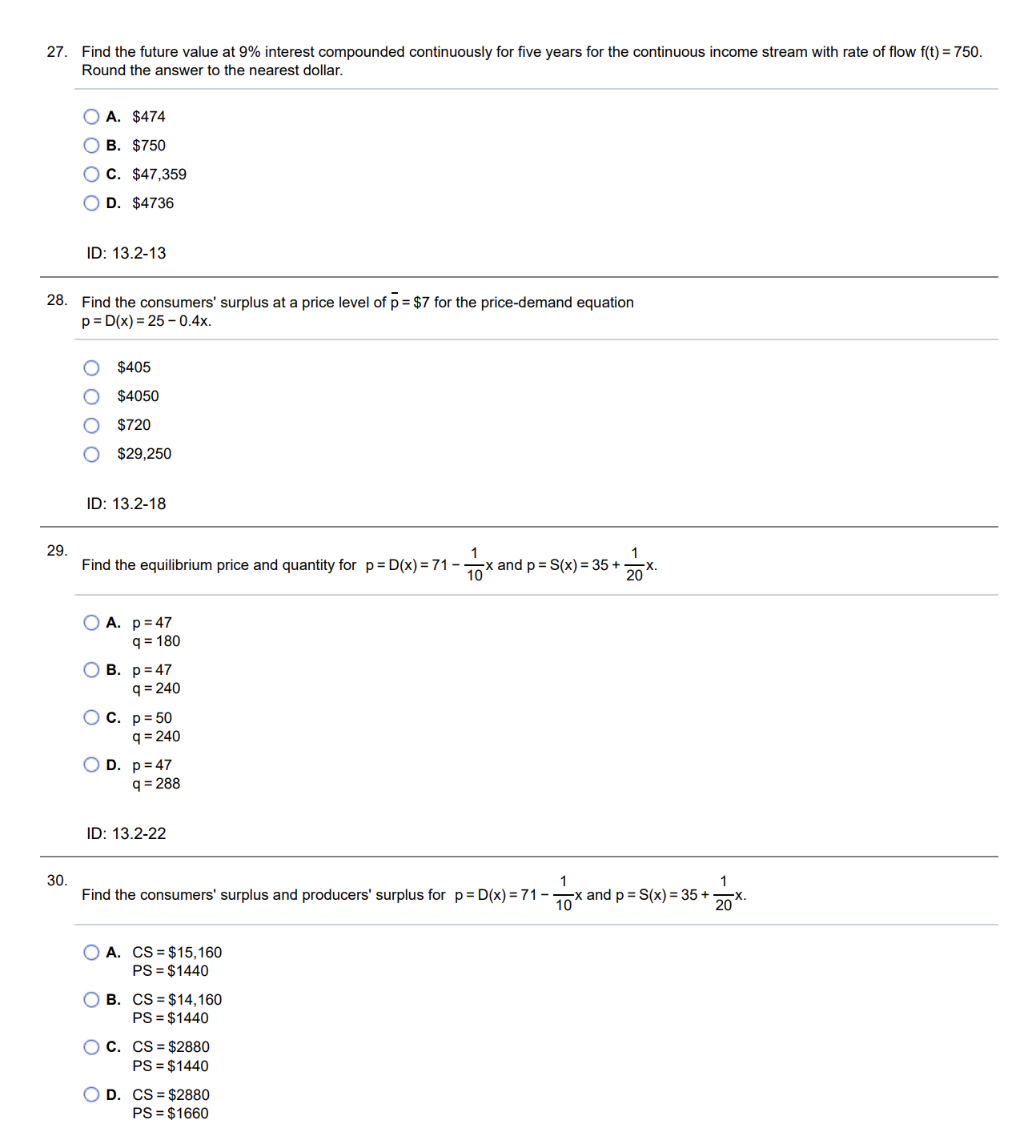 Solved 27. Find the future value at 9% interest compounded | Chegg.com
