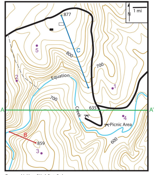 Solved 1. What is the index contour interval in feet for the | Chegg.com