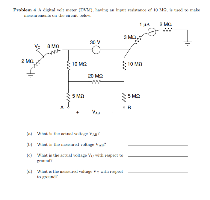 Solved Problem 4 A digital volt meter (DVM), having an input | Chegg.com