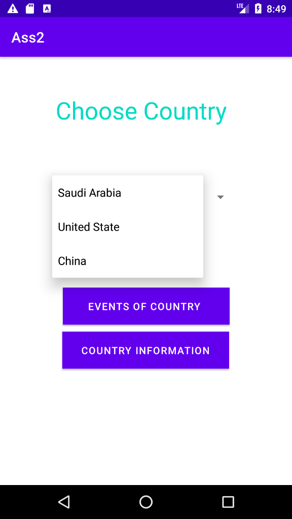 Solved I want when I choose a country, some sentences for | Chegg.com