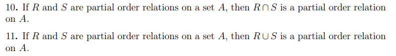 Solved 10. If R and S are partial order relations on a set | Chegg.com