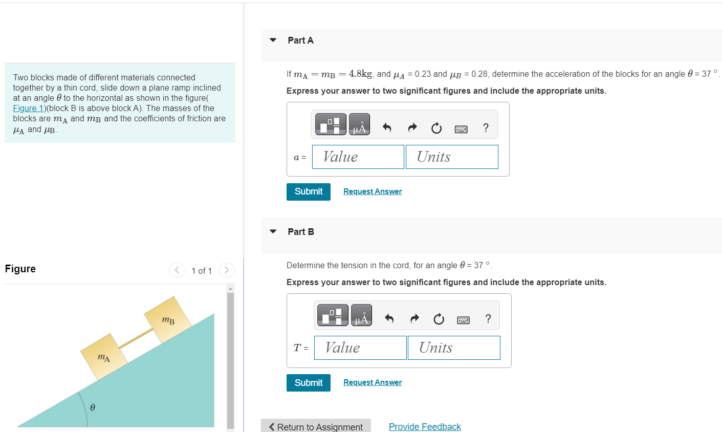 Solved Two blocks made of different materials connected | Chegg.com