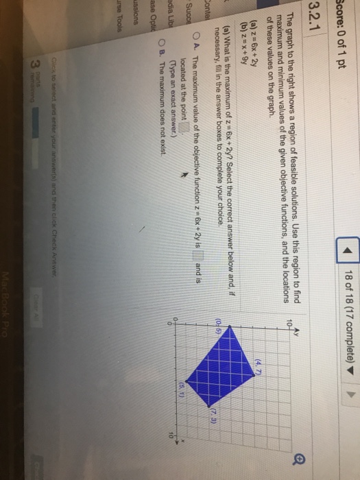 Solved The graph to the right shows a region of feasible | Chegg.com