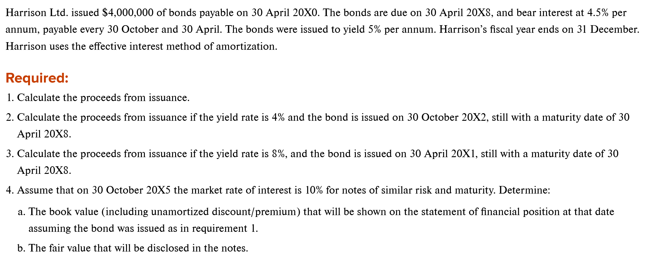 Solved Harrison Ltd. issued $4,000,000 of bonds payable on | Chegg.com