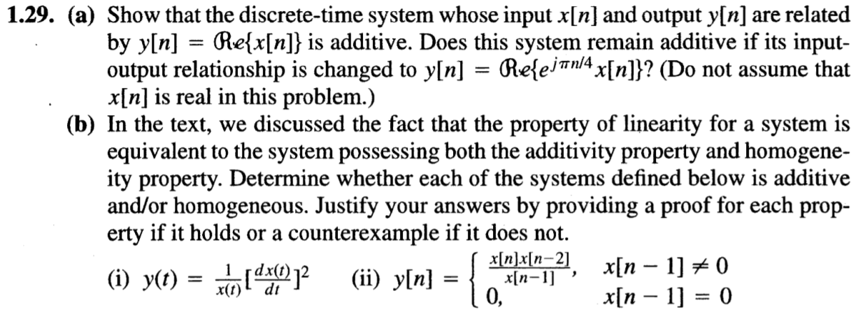 Solved 129 A Show That The Discrete Time System Whose 