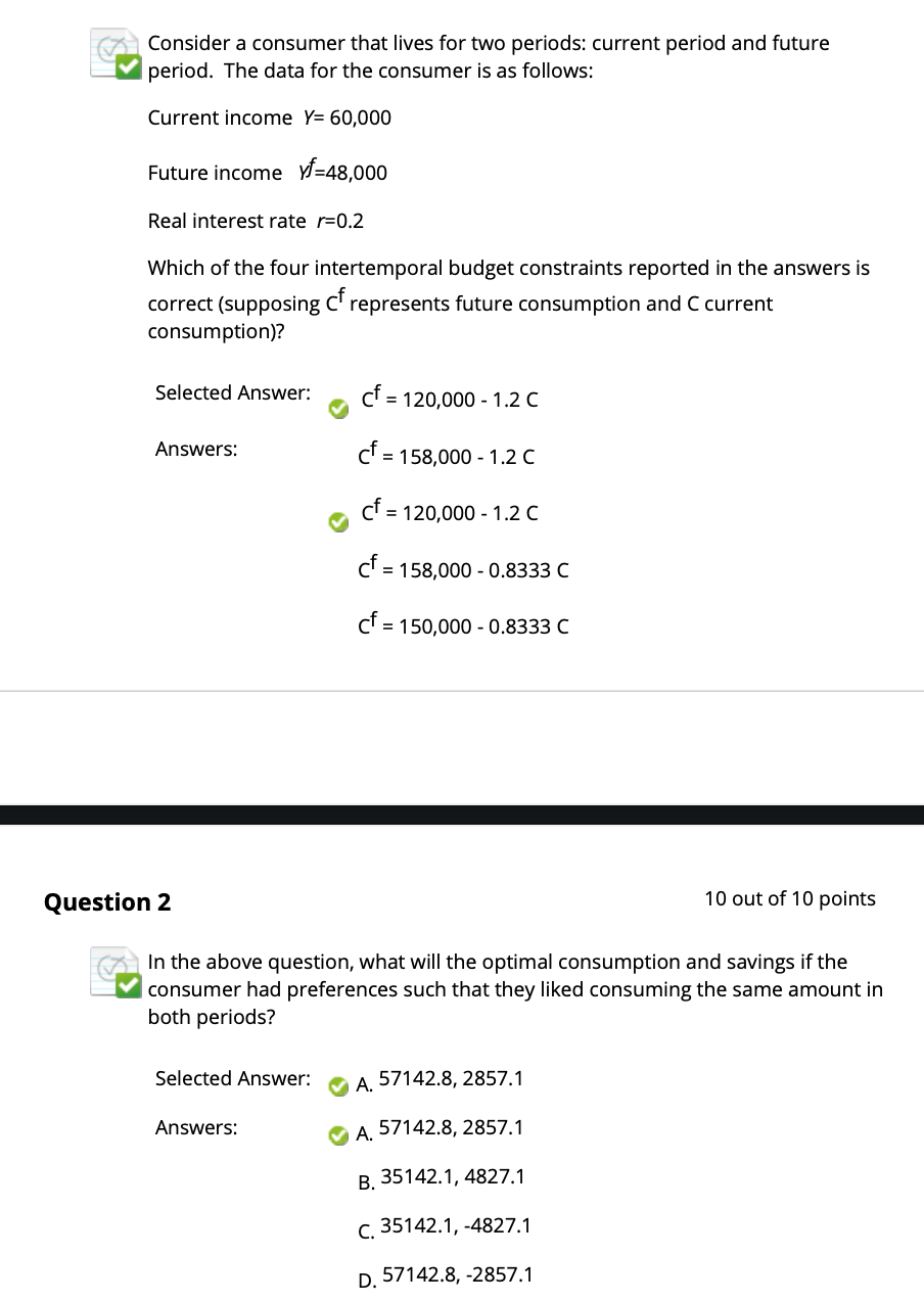 Solved Consider a consumer that lives for two periods: | Chegg.com