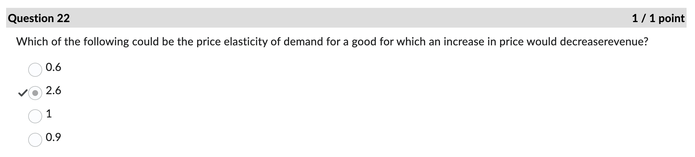Solved Which of the following could be the price elasticity | Chegg.com