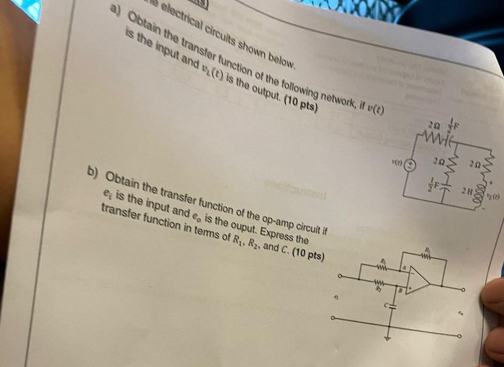 Solved electrical circuits shown below. a) Obtain the | Chegg.com