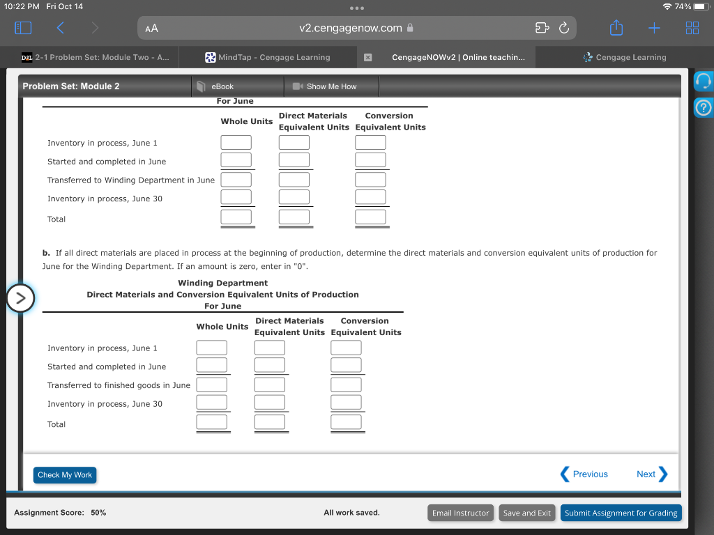 b. If all direct materials are placed in process at | Chegg.com