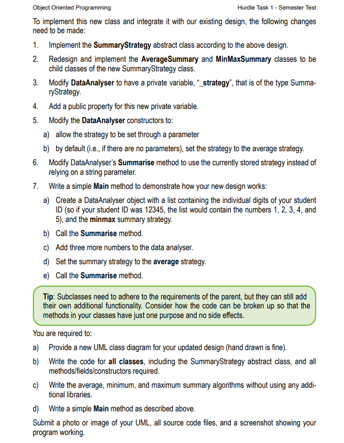 Solved Task 1 Consider the following program design: | Chegg.com