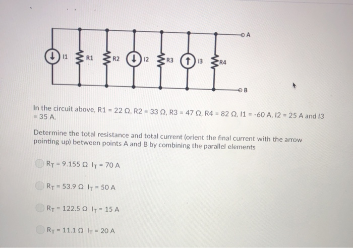 Solved In the circuit above, R1-22 Ω, R2 = 33 Ω, R3-47 Ω, R4 | Chegg.com